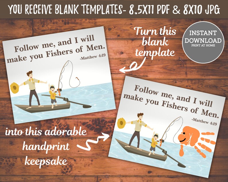 Handprint Printable Fishers of Men Sunday School Craft - Etsy