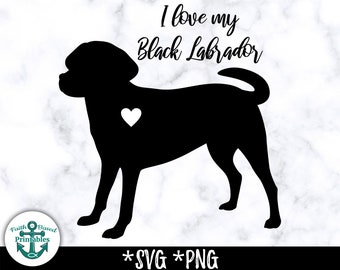 Black Labrador SVG Black Lab SVG I Love My Black Labrador SVG | Etsy