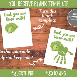 Handprint Gift for Dad You Are Dino-mite Printable Father's Day Hand ...