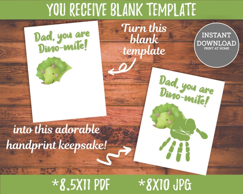 Handprint Gift for Dad You Are Dino-mite Printable - Etsy
