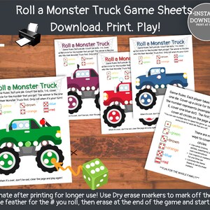 Monster Truck Activity Book Monster Truck Games Preschool Busy Book ...