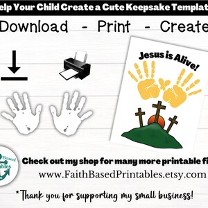 Jesus is Alive Easter Handprint Art Cross Christian Homeschool ...