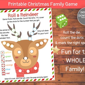 Roll a Christmas Tree Game Printable Roll a Dice Game Bundle Roll a ...