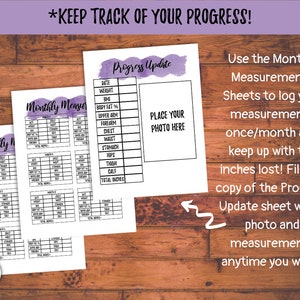 Purple Weight Loss Journal Printable Meal Planner Template PDF Weight ...