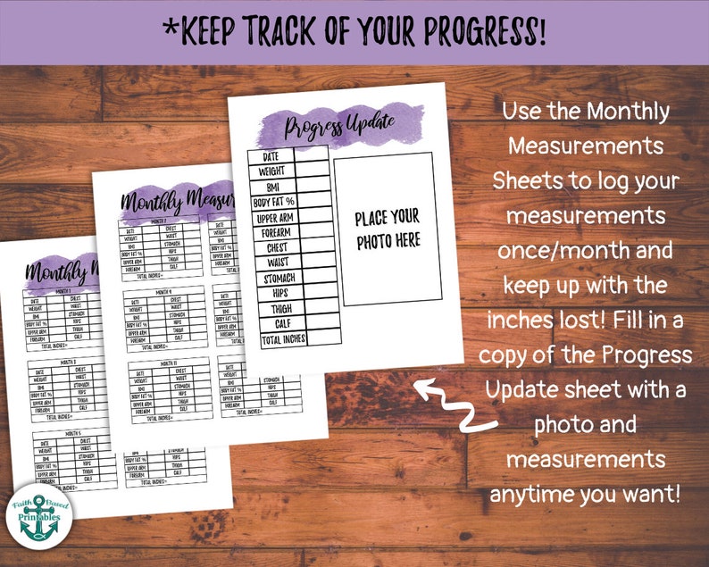 Purple Weight Loss Journal Printable Meal Planner Template PDF Weight ...