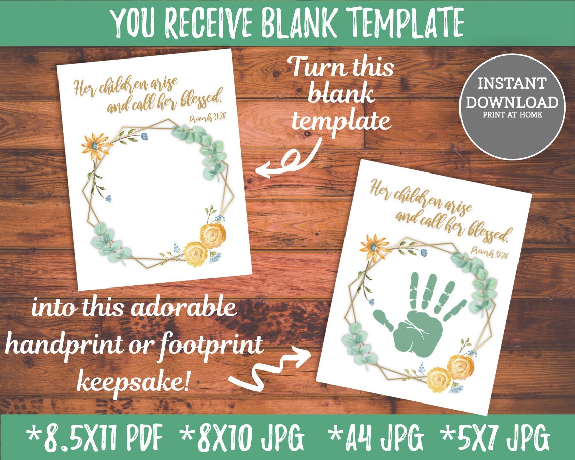 Proverbs 31:28 Handprint Craft for Mom Her Children Arise and | Etsy