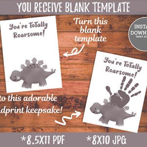 Dinosaur Handprint Gift You're Totally Roarsome Printable Birthday Card ...
