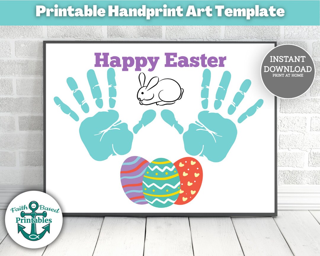 Handprint Bunny Easter Craft | Kids’ Easter Keepsake | Happy Easter Art ...