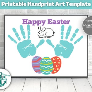 Handprint Bunny Easter Craft | Kids’ Easter Keepsake | Happy Easter Art ...