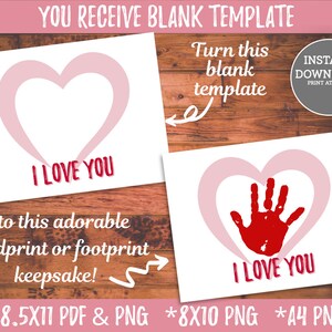 I Love You Valentines Day Handprint Art Template Printable Handprint ...