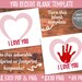 I Love You Valentines Day Handprint Art Template Printable Handprint ...
