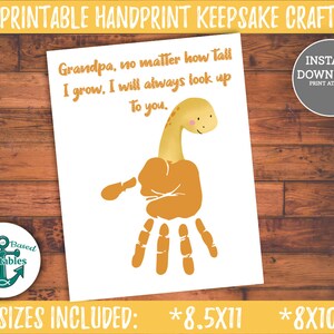 Handprint Gift for Grandpa No Matter How Tall I Grow I Will - Etsy