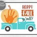 Pumpkin Handprint Art, Blue Truck Fall Decor (PDF Download) - Etsy