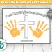 He is Risen Easter Handprint Craft Matthew 28:6 Coloring Page Art Cross ...
