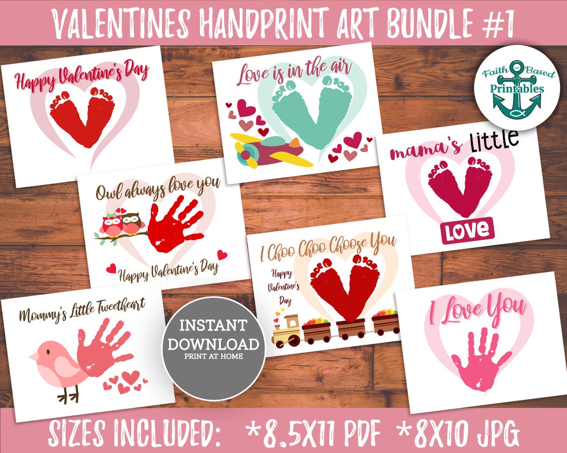 Valentines Handprint Craft Bundle 1 Printable Handprint Art | Etsy
