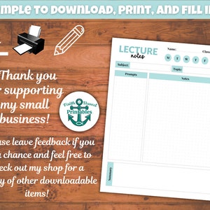 Lecture Notes Printable Lecture Notes Template Lecture Note Template ...