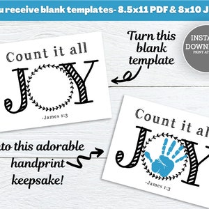 James 1:3 Count It All Joy Handprint Keepsake Template Printable ...