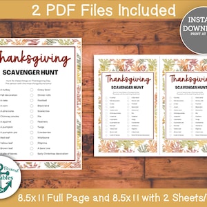 Thanksgiving Scavenger Hunt Fall Activites for Adults Kids Fun Fall ...