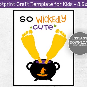 So Wickedly Cute Halloween Witch Footprint Craft, Witch Footprint Art ...