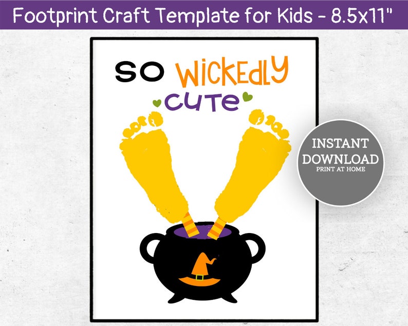 So Wickedly Cute Halloween Witch Footprint Craft Witch - Etsy
