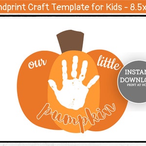 Our Little Pumpkin Handprint Craft, Handprint Halloween Craft, October ...