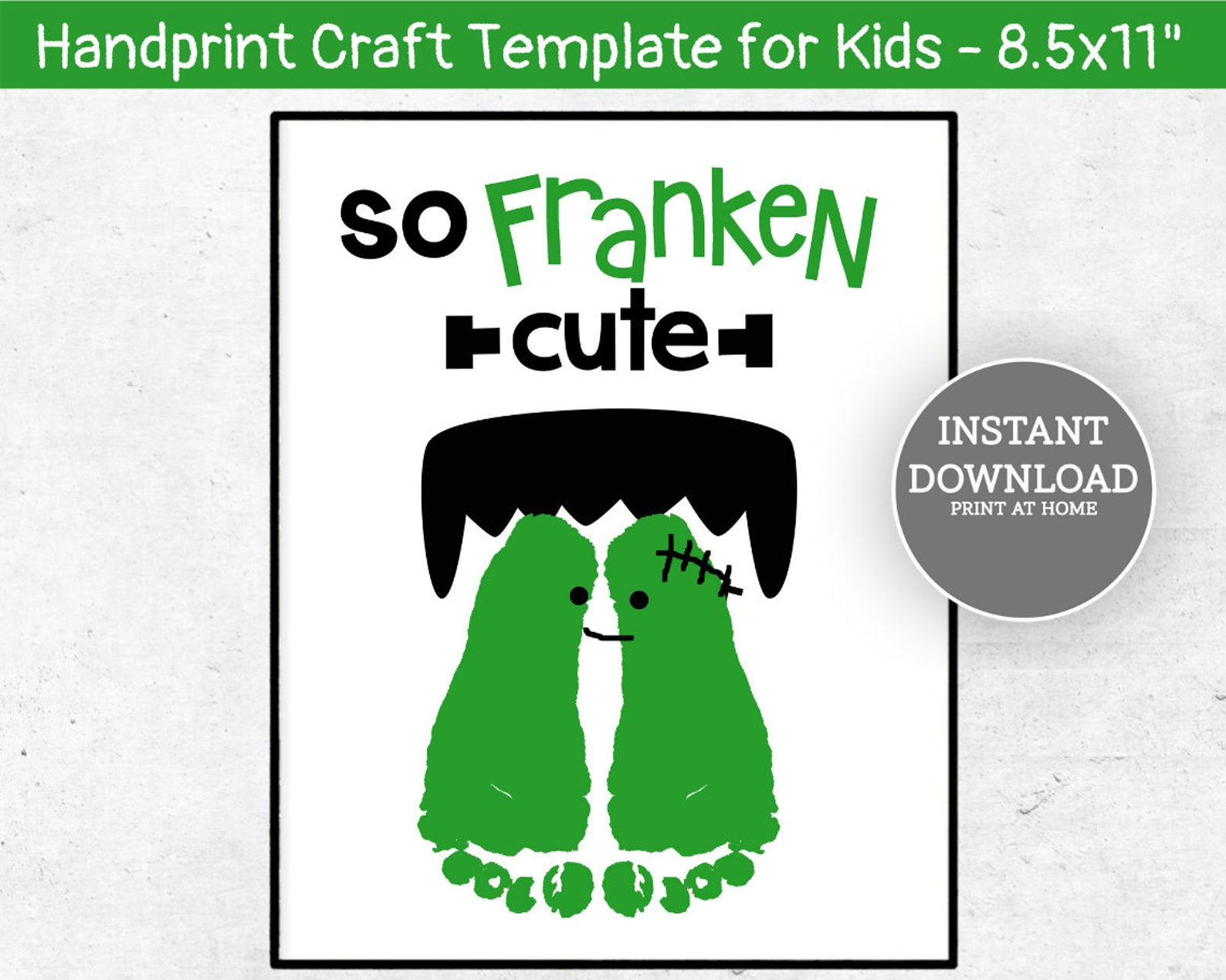 So Franken Cute Printable Halloween Handprint Craft | Etsy