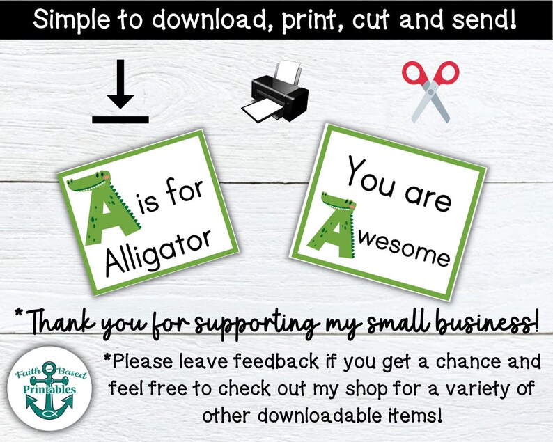 Lunch Box Notes for Kids Printable Lunchbox Note ABC Animal - Etsy