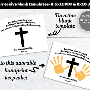 John 3:16 Handprint Craft Printable Hand Print Art Template Christian ...
