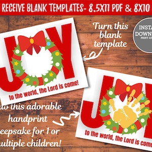 Joy Handprint Template Christmas Craft Printable Joy to the World the ...