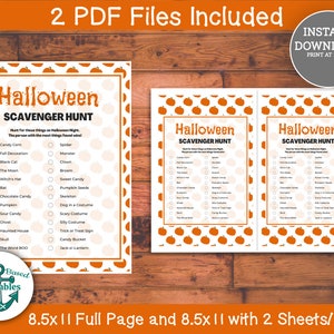 Halloween Scavenger Hunt Game Night Fall Activities for Adults Kids Fun ...