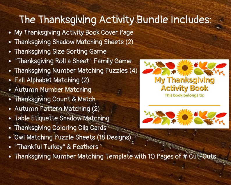 Thanksgiving Number Matching Game Counting Practice Count to - Etsy