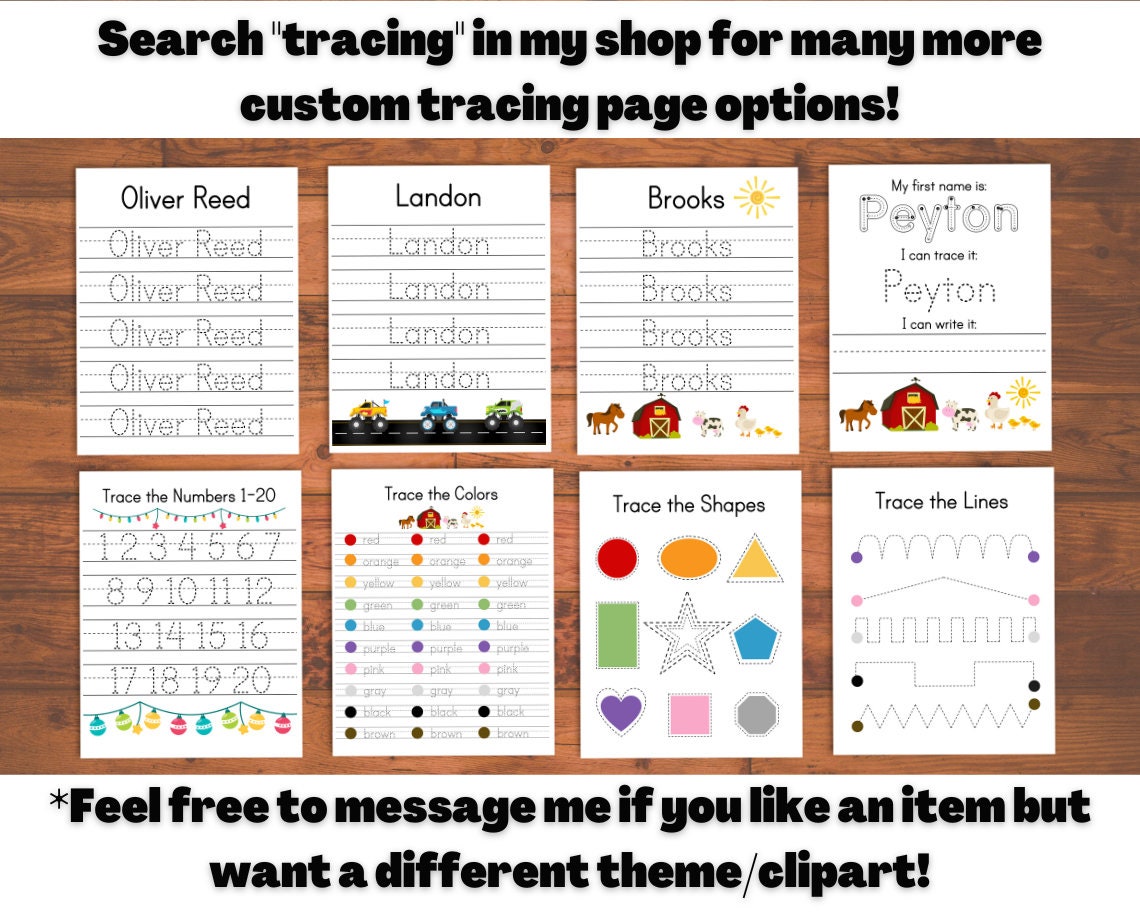 Custom Name Tracing Sheet Handwriting Practice Personalized - Etsy