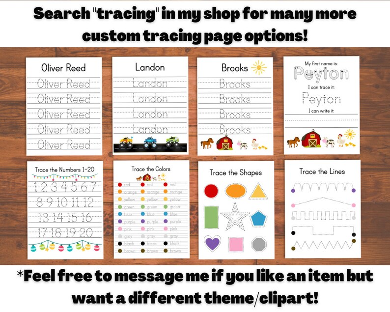 Custom Name Tracing Sheet Handwriting Practice Personalized - Etsy