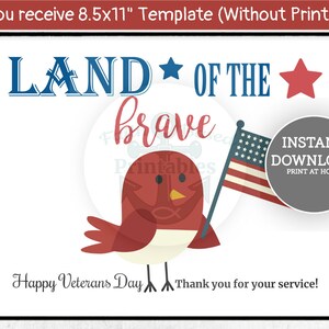 Veterans Day Handprint Card, Land of the Brave Handprint Craft ...