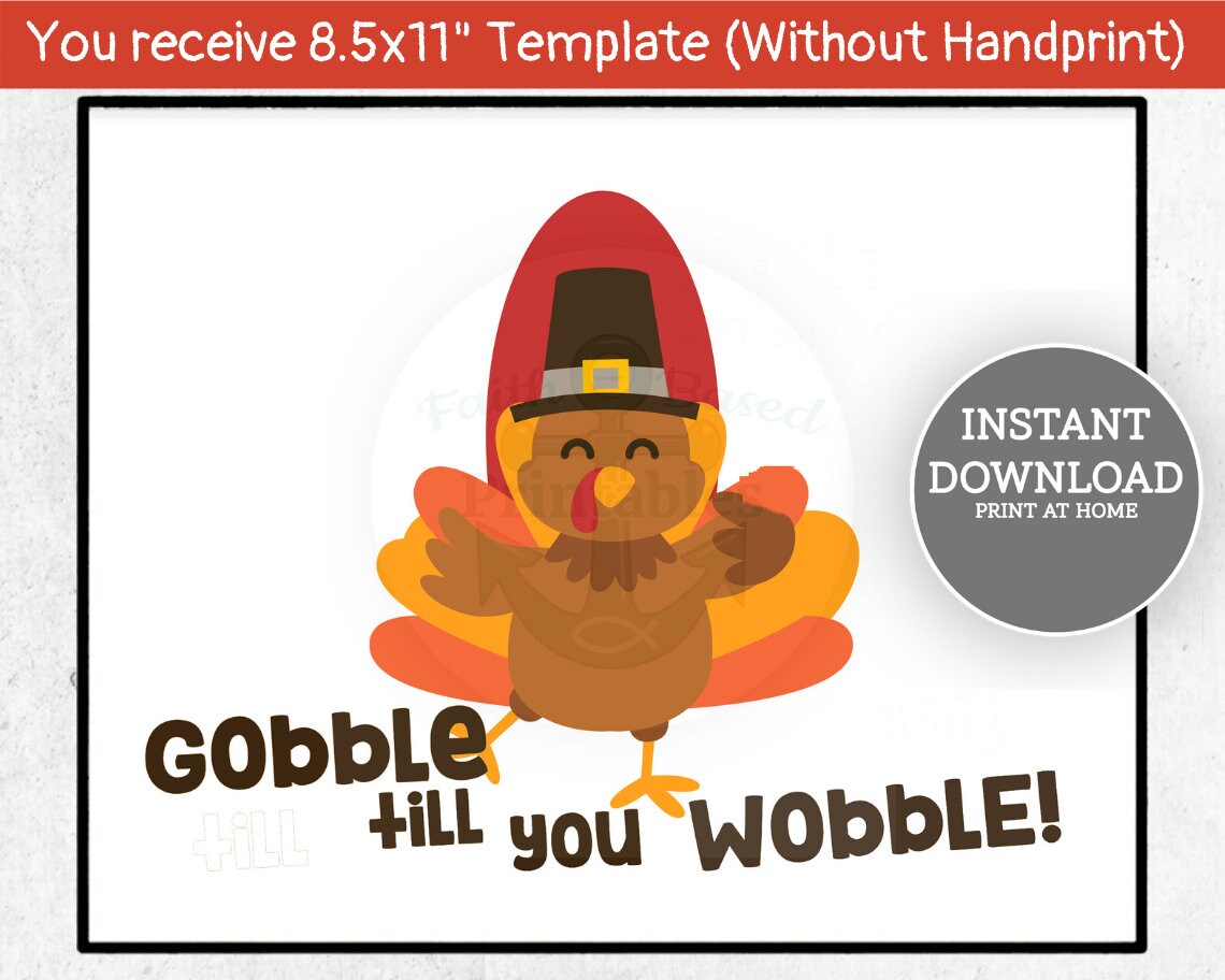 Turkey Handprint and Footprint Craft Gobble Til You Wobble | Etsy