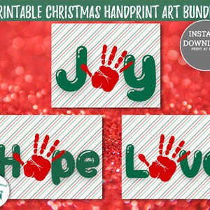 Christmas Hope Love Joy Handprint Craft Bundle Christmas Hand Print ...