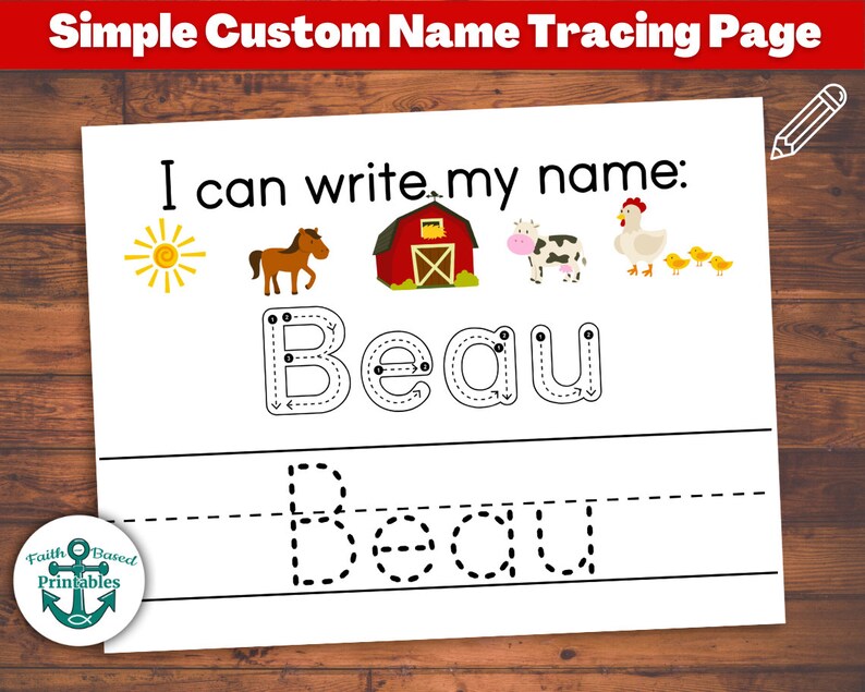 Custom Name Tracing Sheet Handwriting Practice Personalized - Etsy