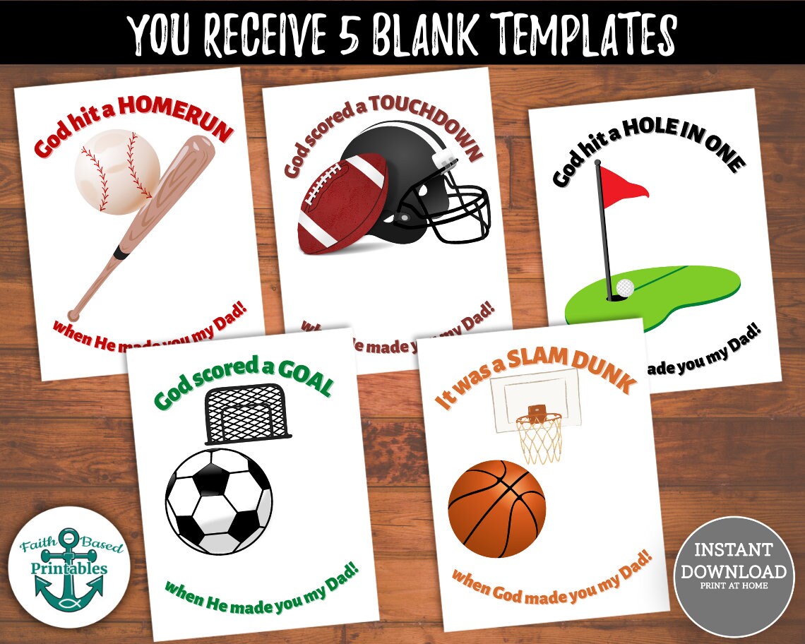 Printable Father's Day Handprint Craft Bundle Sports - Etsy UK