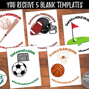 Printable Father's Day Handprint Craft Bundle Sports Religious Gifts ...