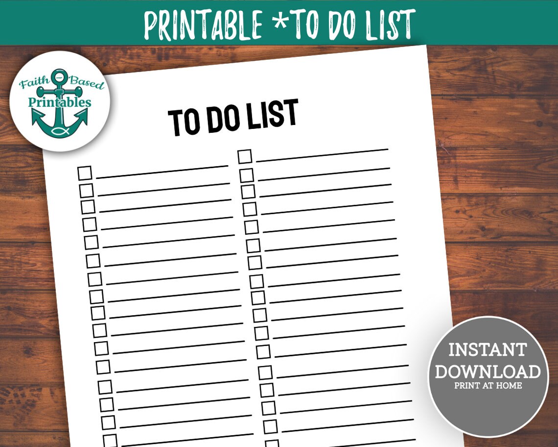 Printable to Do List PDF Simple to Do List Printable to Do - Etsy