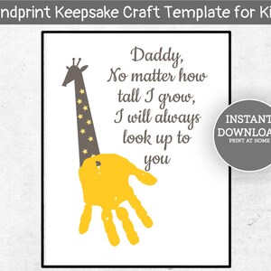 Father's Day Handprint Giraffe Keepsake Art (digital Download) - Etsy