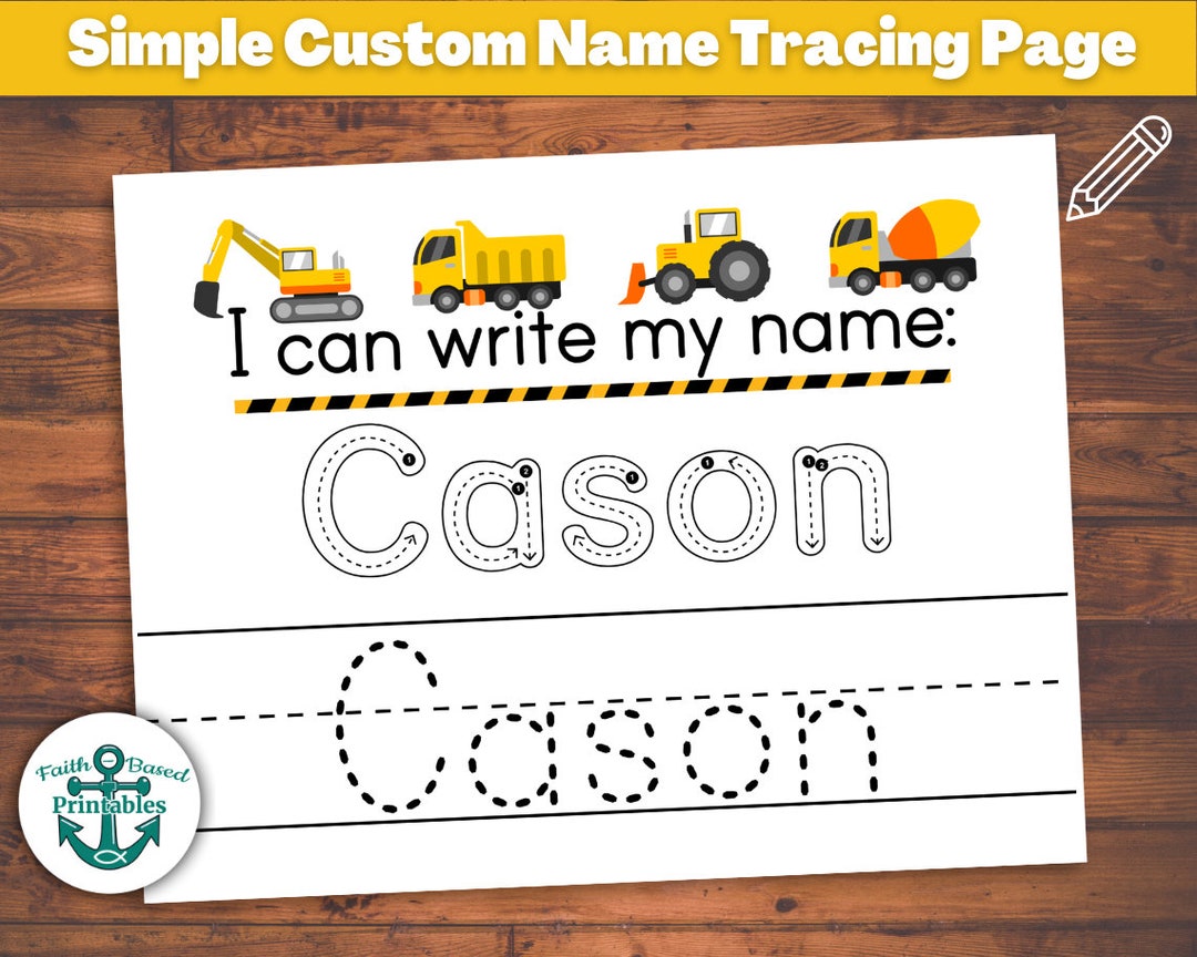 Custom Name Tracing Sheet Handwriting Practice Personalized ...