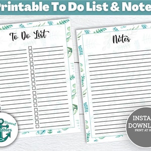 Printable to Do List and Notes Template Shopping Notes Simple ...