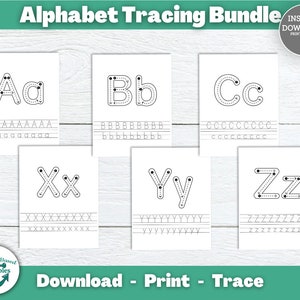 Alphabet Tracing Sheets Printable Bundle ABC Abcs Letter Letters ...
