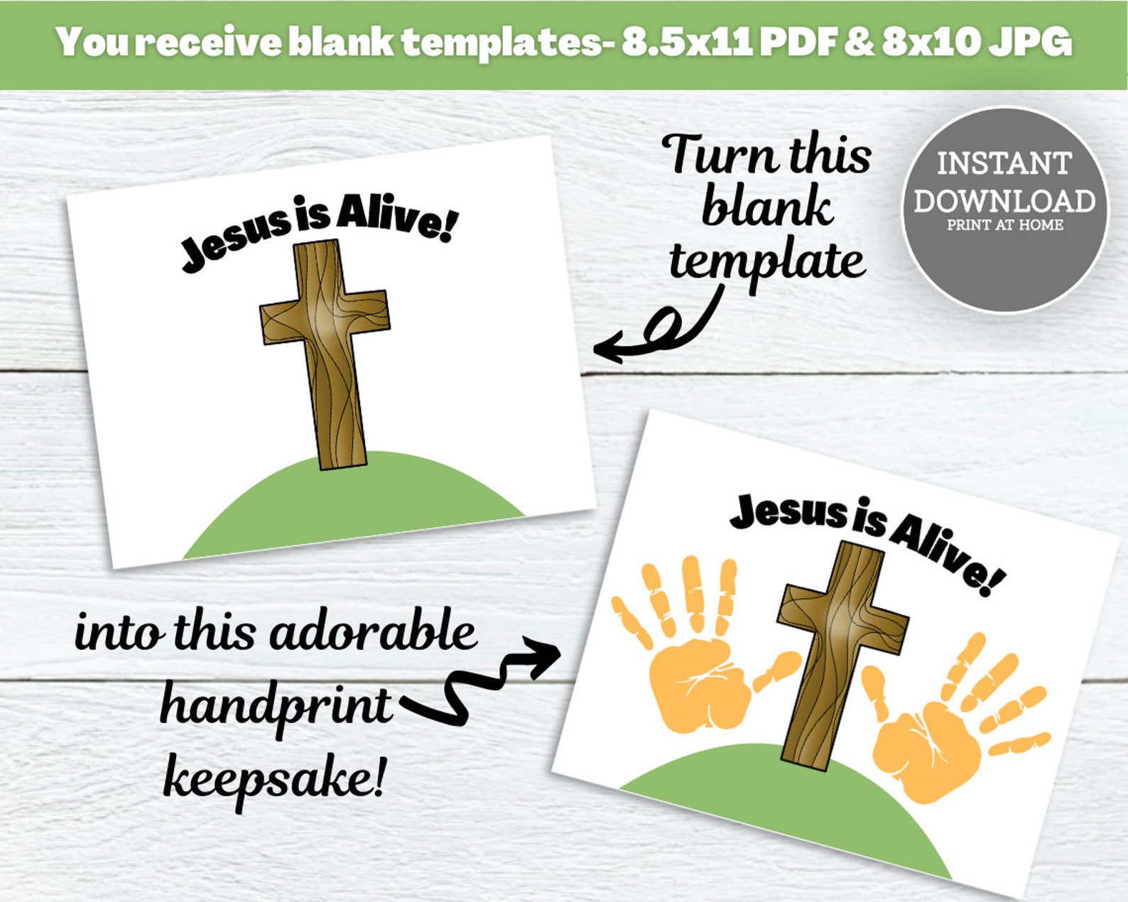 Jesus is Alive Easter Handprint Art Cross Christian Homeschool ...