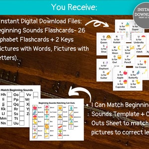 Beginning Sounds Worksheets, Alphabet Matching, Busy Book Preschool ...