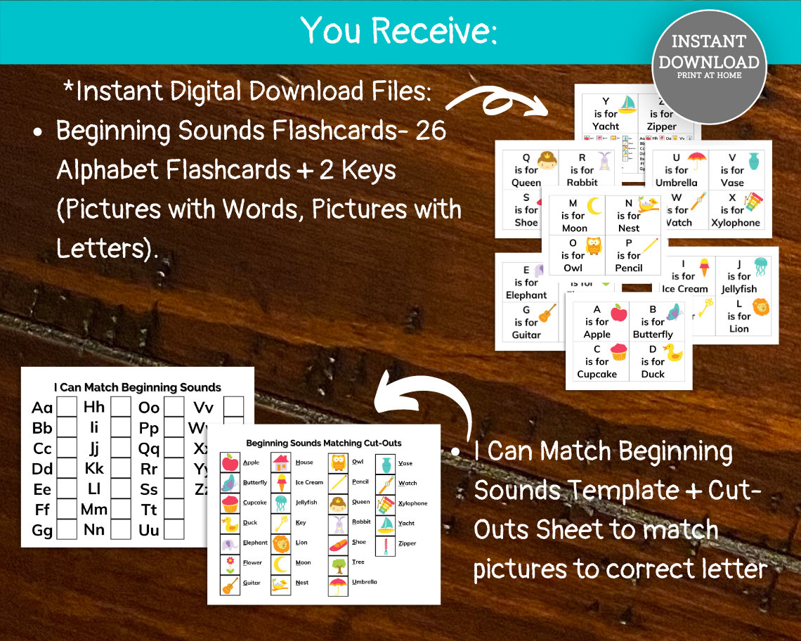 Beginning Sounds Worksheets Alphabet Matching Busy Book - Etsy