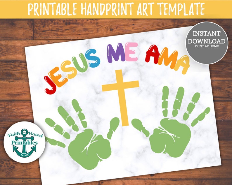 Jesus Me Ama Spanish Printable Handprint Craft Christian Homeschool ...