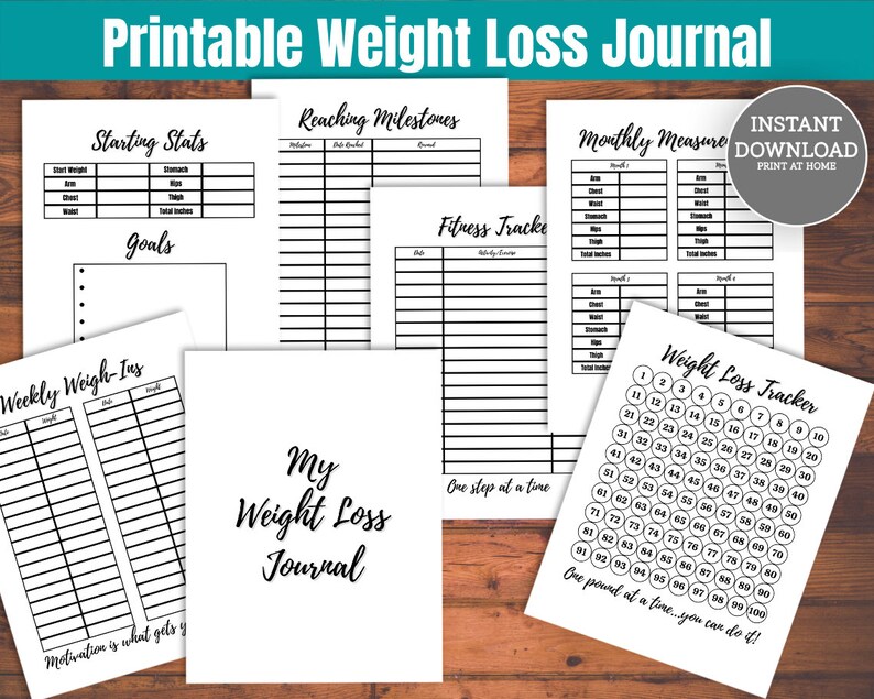 Printable Weight Loss Journal Simple Weight Loss Tracker - Etsy