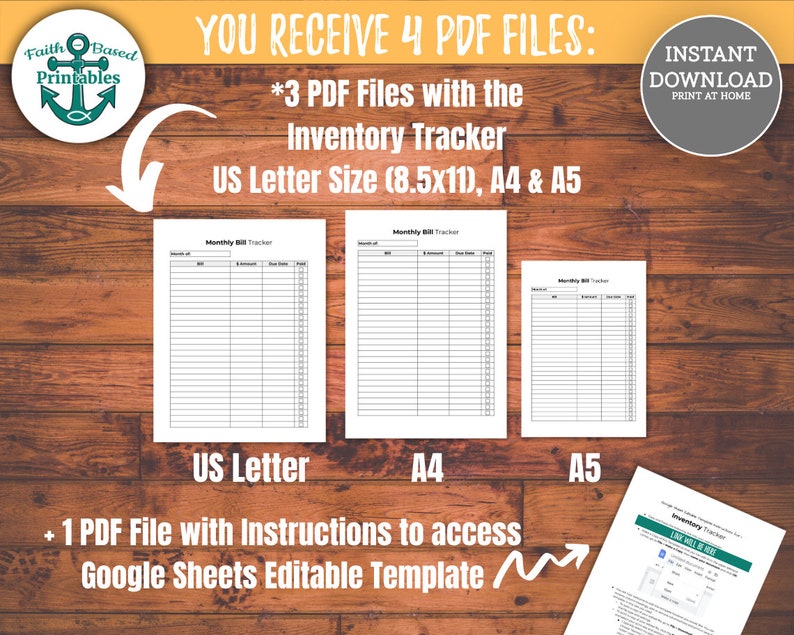 Editable Inventory Template Google Sheets Printable Simple | Etsy